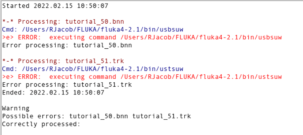 Unable to Process usrbin and usrtrak Output Files - Installation - FLUKA User Forum