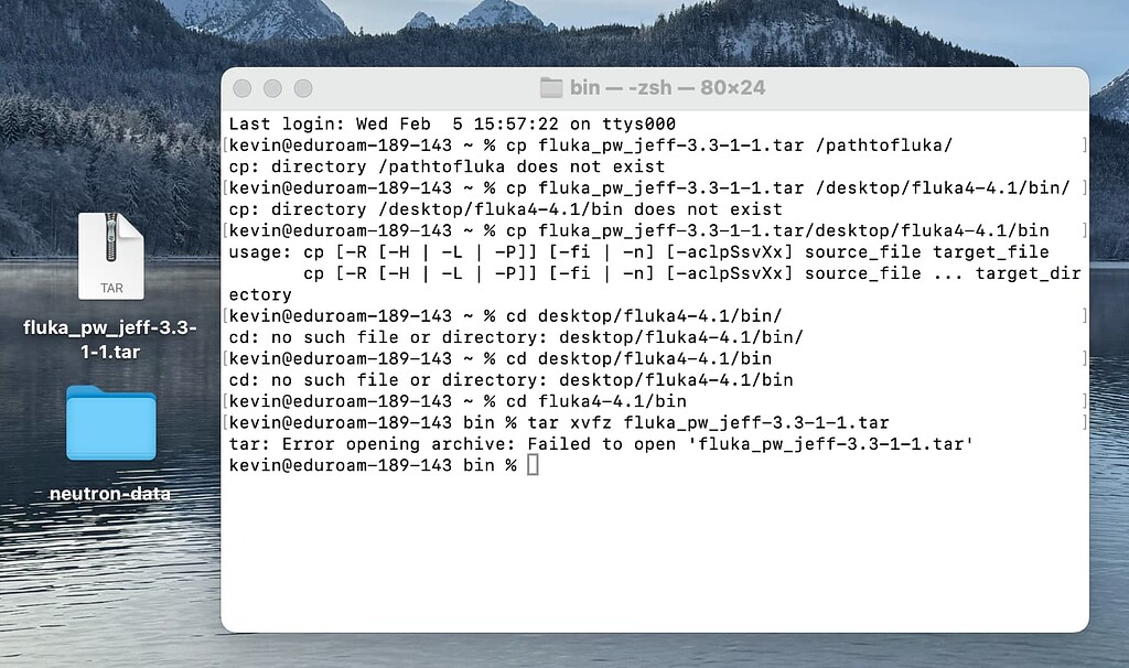 Low-energy neutron installation on Mac - Installation - FLUKA User Forum
