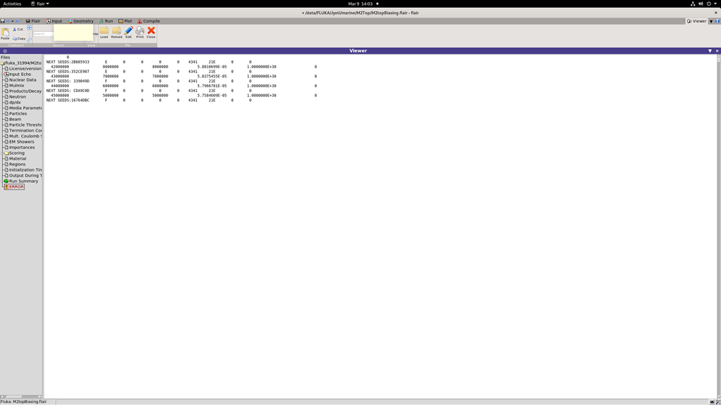 Error Generated when more than 1 cycle is run - Scoring - FLUKA User Forum