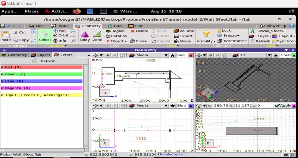 Run stops without error in geometry - Running and Runtime Errors - FLUKA User Forum