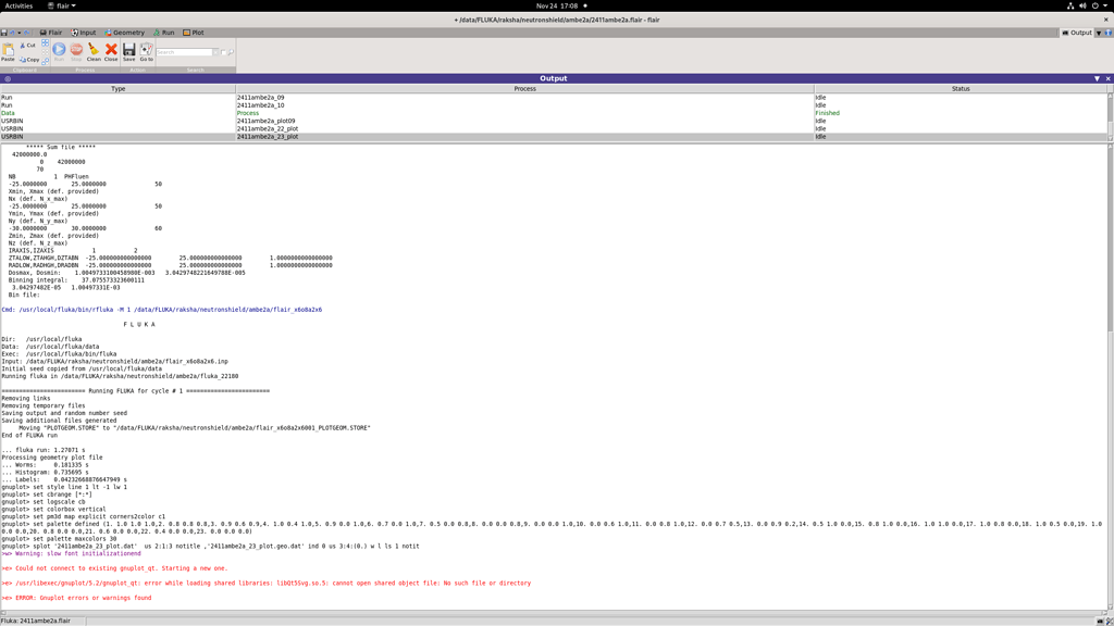 Gnuplot error - not obtaining plots - Flair - FLUKA User Forum