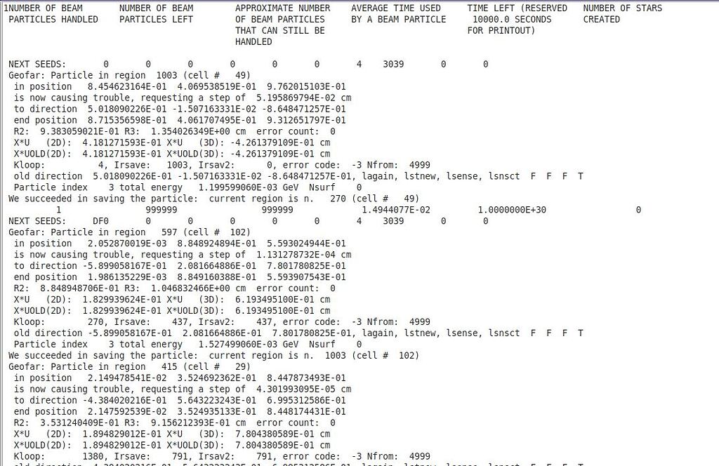 Large error file generation - Running and Runtime Errors - FLUKA User Forum